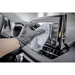 LW Concept Black Medical Nitrile Examination Gloves - Latex & Powder-Free, Disposable, Ultra-Strong, Healthcare, Food Handling Use (Medium, Box of 100)