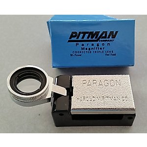 PITMAN Paragon 10X / 10 Power PRINTER'S FOLD-Out Magnifier/LOUPE/Loup
