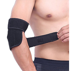 MioCloth Elbow Support Adjustable Brace, Reversible Compression Stabilizer Neoprene Sleeve C Arthritic Pain Relief, Sports Injury Rehabilitation, Protection against Re-injury, Black