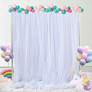 White Tulle Backdrop Curtain for Baby Shower Bridal Shower White Backdrop Drapes for Wedding Birthday Photography Curtains for Party Decoration 5 ft X 10 ft