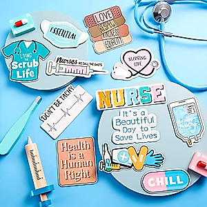 12 Pieces Nurse Refrigerator Magnets Nursing Magnetic Stickers Nursing Stickers Funny Nursing School Essentials Medical Nursing Student Stickers Magnetic Nurse Decal for Refrigerator Laptops Locker