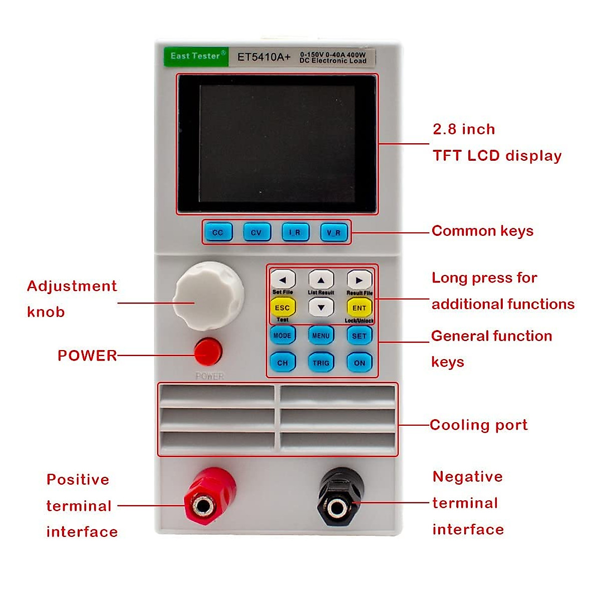 Programmable 400W DC Electronic Load Battery Load Tester DC Tester 0-150V 0-40A (USB)