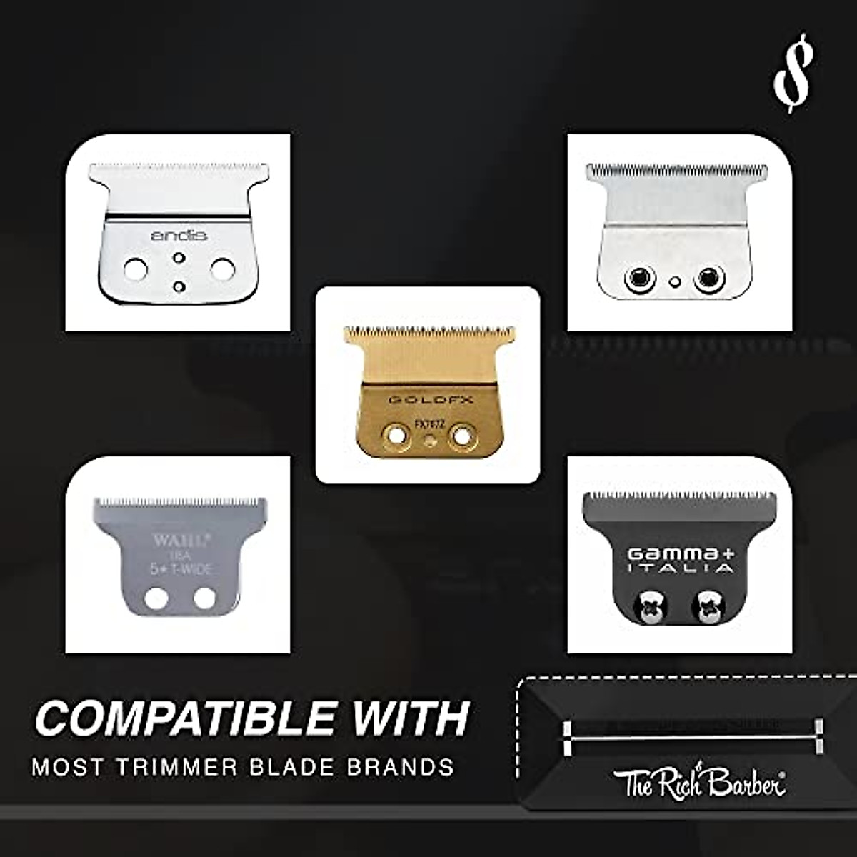 The Rich Barber 1 Minute Blade Modifier - Trimmer Blade Sharpener with Diamond Metal Stone for Professional & Home Use - Closer Shaves, Sharper Lines, Less Ingrown Hair - Compatible with Most Brands