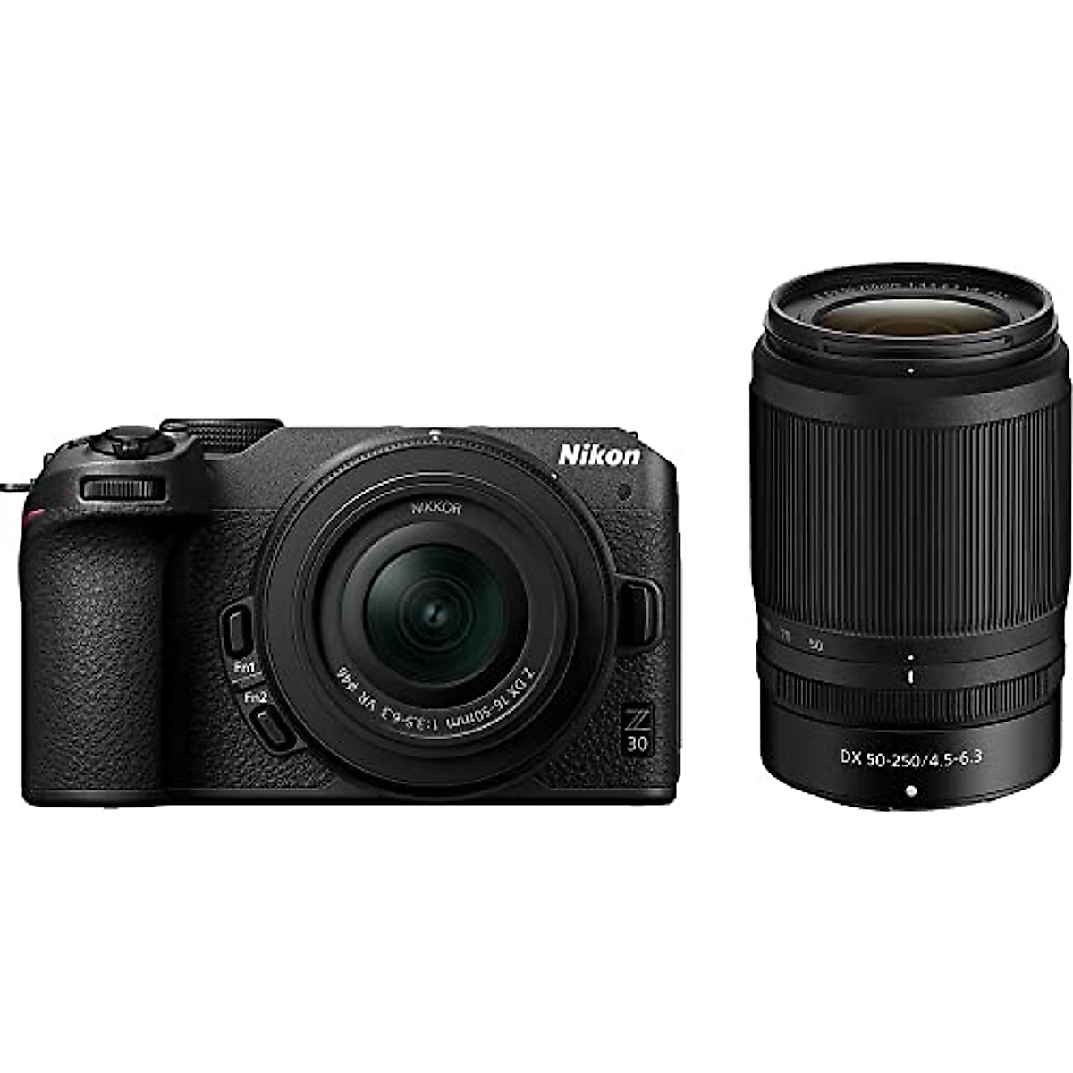 Nikon Z30 Mirrorless Digital Camera with 16-50mm and 50-250mm Lenses (1743) Bundle with 64GB Extreme PRO Card + EN-EL25 Extra Battery + Corel Photo Software + Camera Bag + Cleaning Kit + More