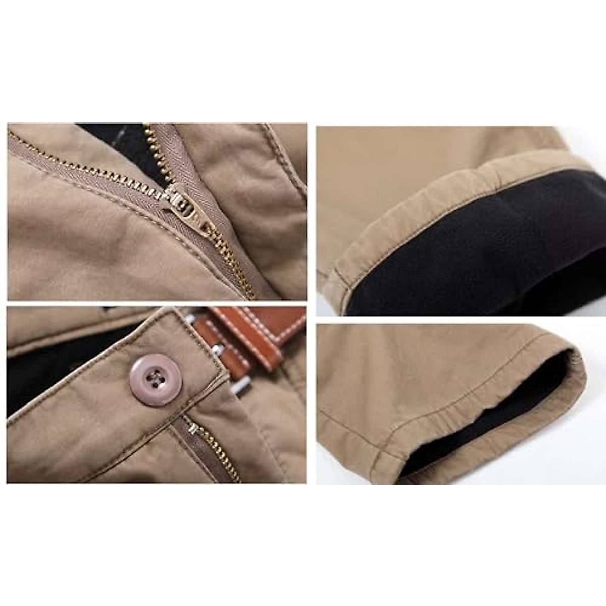 Tactical Trousers Mens Fleece Lining Winter Warm Camping Hiking Pants Multi Pockets Combat Cargo Work Pants