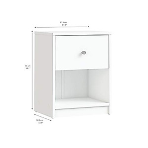 Home Square 2 Piece Modern Wood Dresser and Nightstand Bedroom Set in White