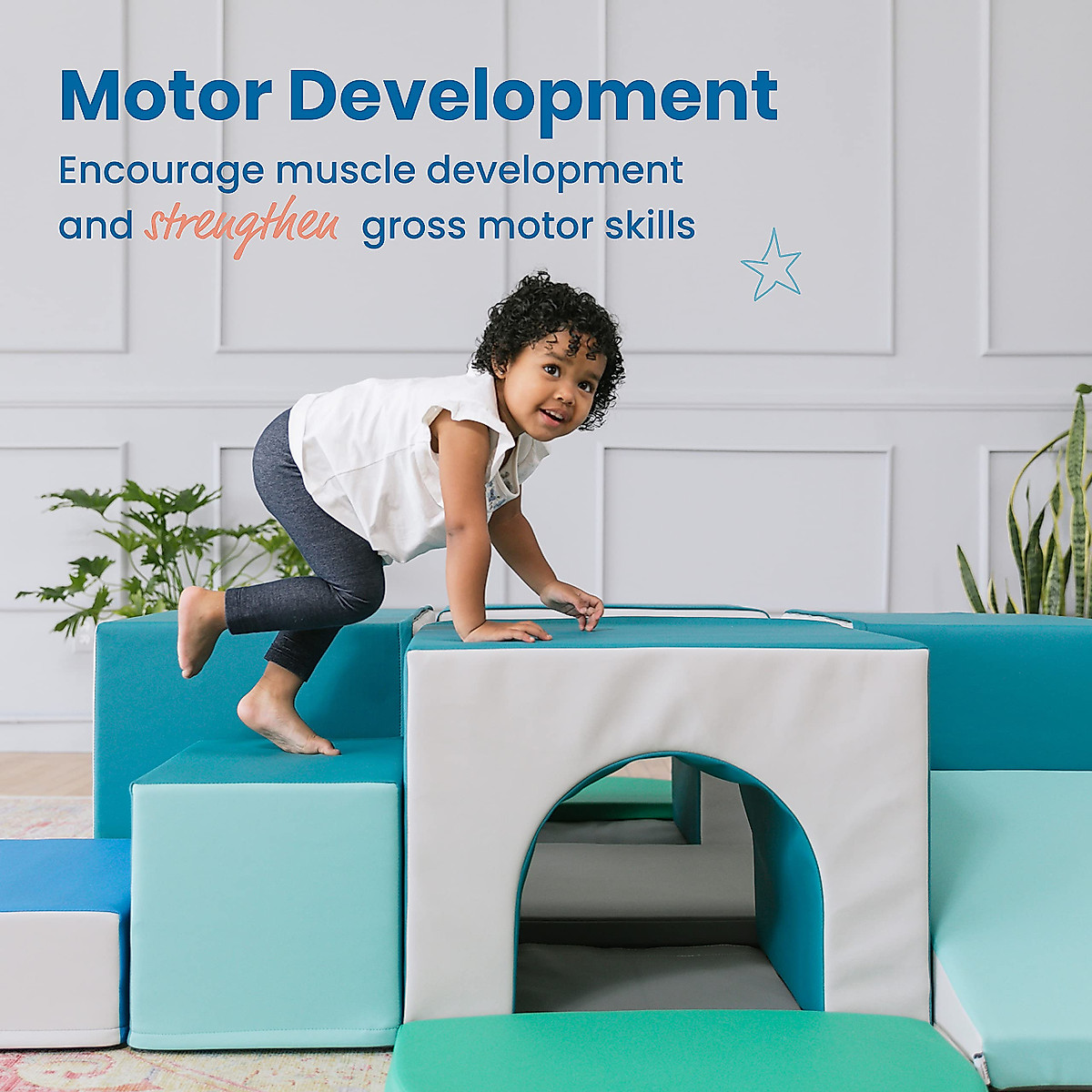 ECR4Kids SoftZone Four Tunnel Maze, Toddler Playset, Contemporary, 15-Piece