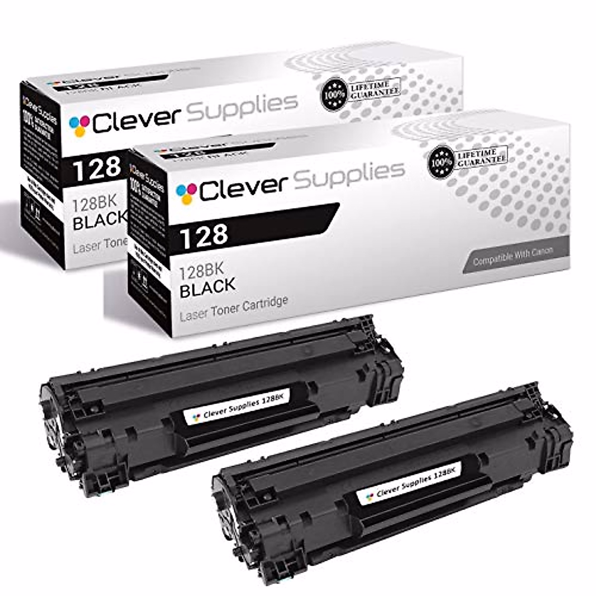 CS Compatible Toner Cartridge Replacement for Canon 128 3500B001AA Black FAX L100 FaxPhone L100 L190 i-SENSYS MF4410 MF4430 MF4450 MF4550D MF4570DN MF4580DN MF4570DN MF4570DW 2 Pack