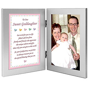 Sweet Goddaughter Gift, Poem from Godparents for Baptism or Christening, Add 4x6 Inch Photo
