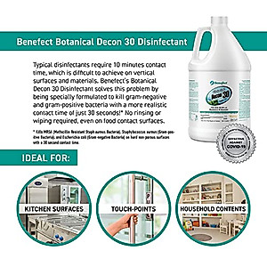 Benefect Botanical Decon 30 Disinfectant Cleaner - All Natural Formula for Effective Cleaning Power - Ideal for Restoration Jobs & Water Damage - 20476 - 1 Gallon