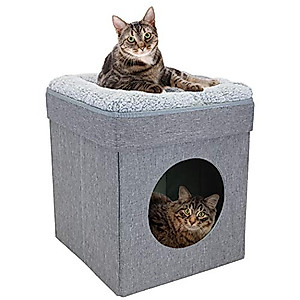 Kitty City Large Cat Bed, Stackable Cat Cube, Indoor Cat House/Cat Condo, Cat Scratcher