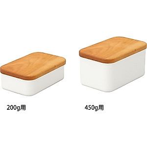 Noda Horo BT-450 Butter Case, Enamel, 15.9 oz (450 g), White, Made in Japan