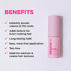 Design.Me PUFF.ME Hair Volumizer Bundle | Volumizing Shampoo, Conditioner, Powder, & Dry Texture Spray for Hair | Sulfate Free Shampoo & Color Conditioner with Styling Powder & Hair Texture Spray