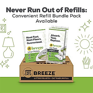 Purina Tidy Cats Cat Litter Breeze Pads Spring Clean Fragranced Cat Litter Pads Refill Pack - (Pack of 10) 4 ct. Pouches