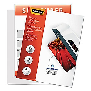 Fellowes Laminating Pouches with UV Protection, 5mil, 11-1/2 x 9, 100/Pack