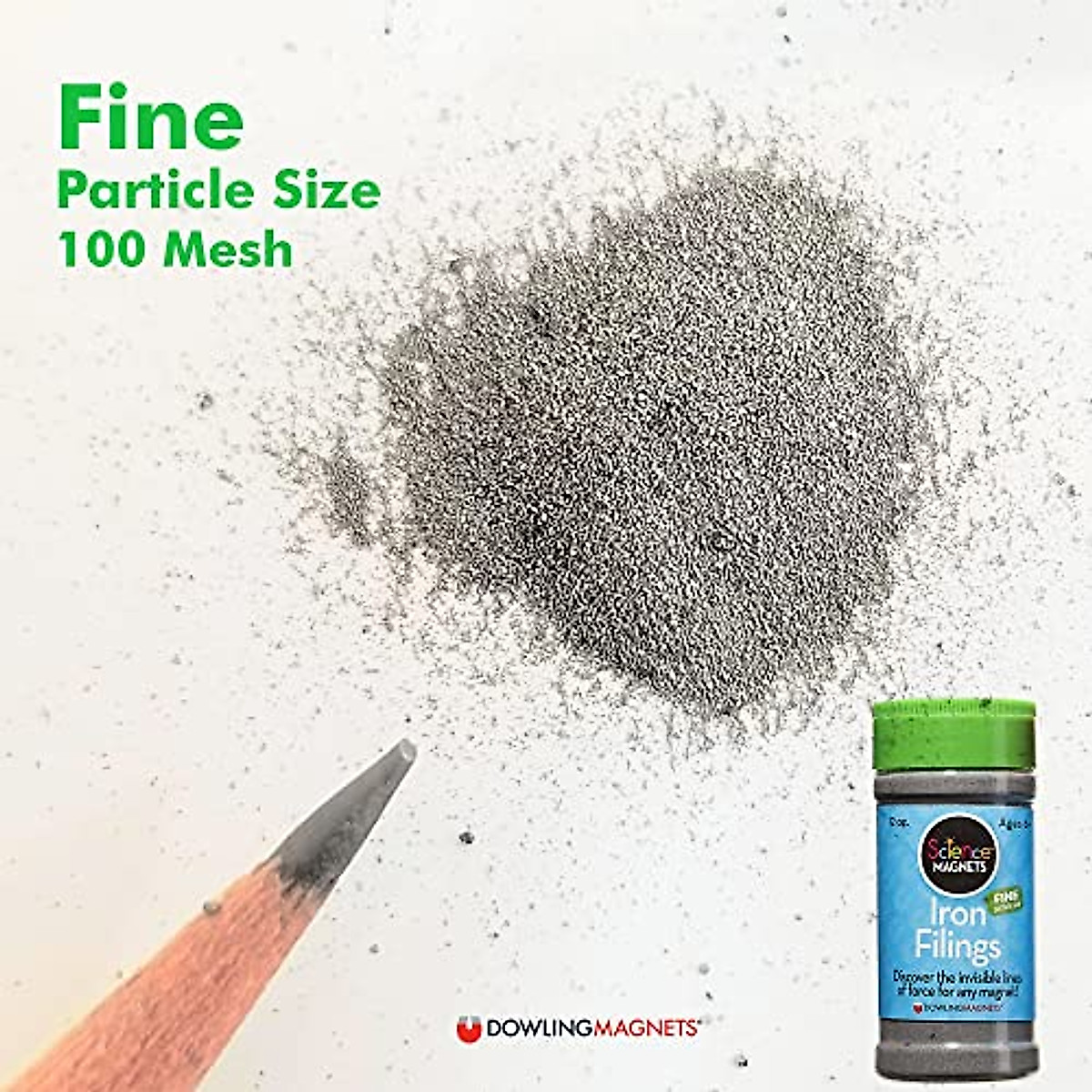 Dowling Magnets Iron Filings Variety Pack, 3 Jars (fine, Medium, coarse), 12 Ounces Each (731050)