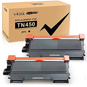 v4ink Compatible Toner Cartridge Replacement for Brother TN450 TN420 Black Toner Cartridge High Yield Use for HL-2240d HL-2270dw HL-2280dw MFC-7360n MFC-7860dw IntelliFax 2840 2940 Printer 2 Packs