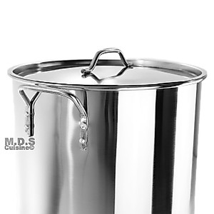 Stock Pot Stainless Steel 40QT Lid Steamer Pot Brew Vaporera Kettle Tamales New 10Ga