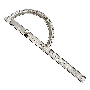 Sipery Angle Finder Protractor 0-180 Degrees Stainless Steel Goniometer Ruler with Swing Arm Measuring Ruler Tool (arm measuring 150mm/6inch)