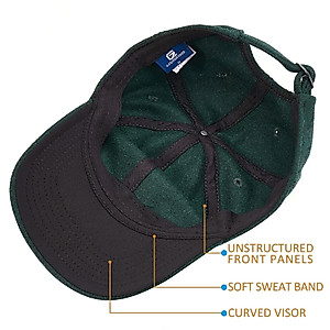 GADIEMKENSD Winter Baseball Caps Unstructured Wool Dad Hat Warm Trucker Hats Work Cap Workout Thick for Mens Womens 7 1/8-7 1/2 Blackish Green