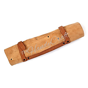 HandyCrafts Hk71 Damascus Chef knife set of 6 pieces Professional utility japanese style BBQ Steel with Black American wood and Camel Bone Leather Sheath Cover, HC71, Black/White, 11 x 3 x 2 inches