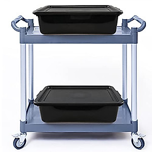 Yuright 4 Pack Black Bus Tub with Lids, 13 L Food Grade Commercial Bus Tubs