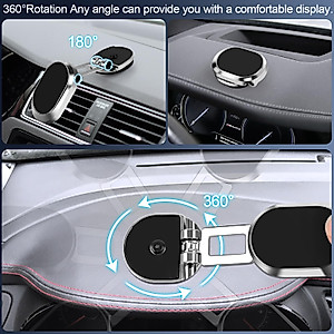 ZHOZHO Ultimate Alloy Folding Magnetic Car Phone Holder - 2Pcs Magnetic Phone Holder for Car Applies to Most Mobile Phone Models. 360° Rotations. Compact & Refined Temperature Resistant!