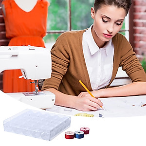 25 Pcs bobbins for Sewing Machine- Eoehro, Sa156 Bobbins, Bobbins Class 15, Sewing Accessories, Plastic Bobbin with Case(1 box)