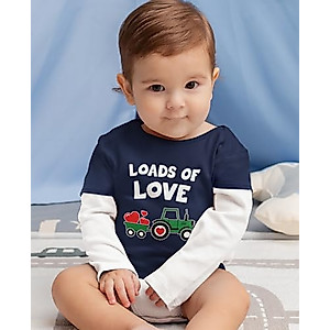 Valentine Day Shirt for Boys Loads of Love Valentines Toddler Kids Shirts 2T Navy
