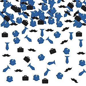 Ambishi 120pcs Boss Boy Confetti - Baby Shower/Boys Birthday Party Table Decorations - Gender Reveal Party Favors Supplies - Baby 1st Birthday Party Table Scatter Confetti