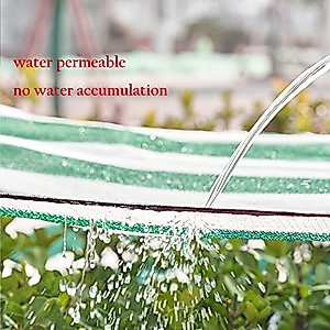 ZYHZJC Shade sail, Sunblock Shade Cloth 90% Sun Shade Sail with Grommets Heat Insulation Breathable Shade Fabric Sun Block for Patio, Garden, Backyard (Color : Green White Stripes, Size : 3x5m)