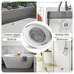 1 PCS Bathtub Drain Hair Catcher, Wokdada Fast Drainage Shower Drain Hair Catcher & 1 PCS Silicone Sink Tray, Kitchen Tray, Sink Tray for Kitchen Counter/Soap Bottles, Sponge Holder