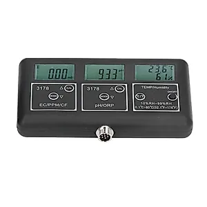 EVGATSAUTO Water Test Meter, Display 3 Results PH ORP EC TDS CF 7 in 1 Test Water Quality Monitor for Mining Agriculture Glassfish Pond (US Plug 110V)