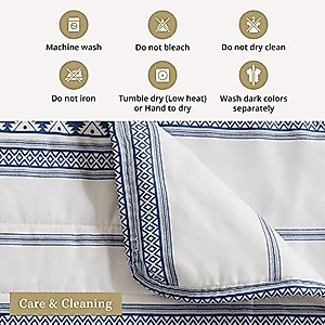 3 Piece Quilt Set with Shams | Soft & Breathable Bed Cover for Spring & Summer | Hypoallergenic All-Season Quilt | Multi Layer Coverlet | Lightweight Bedspread | Boho Stripes | Sydney Collection…