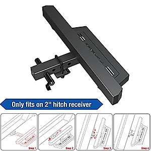 LONGSUN Tow Hitch Step fit for Truck with 2 inch Hitch Receivers Strong Steel Construction Textured Black with Pin Lock