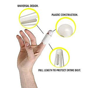 Dukal Finger Guards. Pack of 12 Plastic Finger Guards for Professionals and Patients. Assorted Sizes. for Fingers and Toes. Full Length. Disposable Medical Supplies.