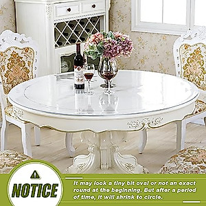 OstepDecor Clear Round Table Cover Protector, 1.5mm Thick 42 Inch Round Table Protector, Plastic Waterproof Dining Table Cover, Vinyl Circle Table Pad for Kitchen Dining Table Dining Room Table