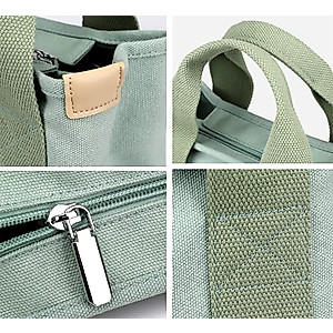 Women's Canvas Handbag Shoulder Bag Hobo Backpack Multi Pocket Clutch Bag Casual Wallet Receiving Purse Pink