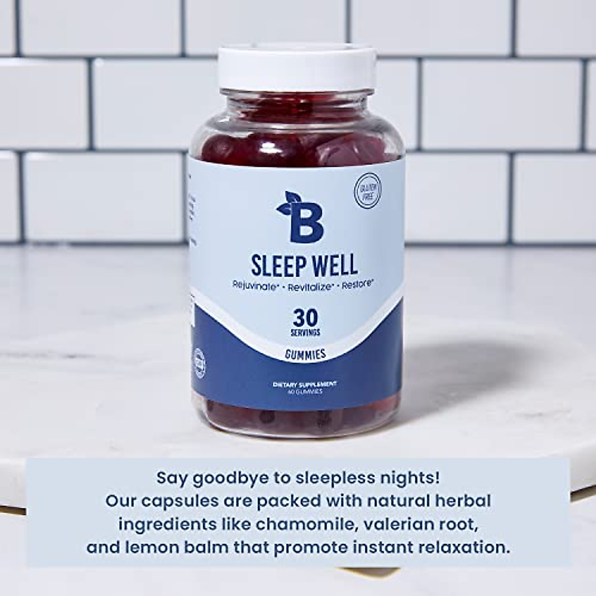 Bloom Nutrition Sleep Well | Soothing BlackBerry Melatonin Gummies for Better Rest | Fall Asleep Fast and Wake Up Refreshed | 60 Gummy Chewables