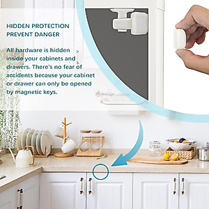 Baby Proofing Kit - Magnetic Cabinet Locks Adjustable Safety Latches for Cabinets & Drawers, Corner Protector, Outlet Covers and Door Finger Pinch Guard -Complete Baby Safty Kit (50 Pack)