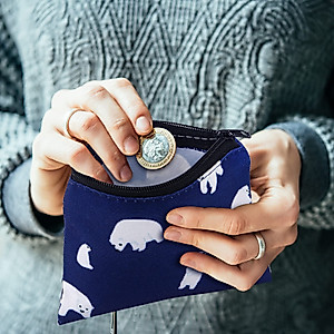 Silkfly 18 Pcs Small Canvas Coin Purse Cute Change Purse for Girls Zipper Coin Pouch Kids Mini Coin Bag Tiny Pouch for Women Keychain Key Holder, 9 Styles