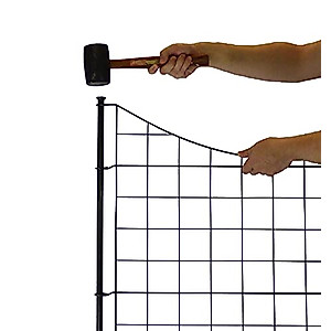 Zippity Outdoor Products WF29001 25 in H No Dig Decorative Metal Pet Easy Install Dog Fence For Yard, Wire Garden Border, (5 Panels, Black)