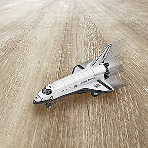 ArtCreativity Diecast Space Shuttle with Pullback Mechanism, Set of 2, Diecast Metal NASA Space Toys for Boys, Astronaut Cake Decorations, Astronaut Space Theme Party Favors