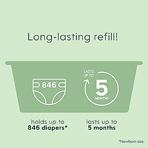 Diaper Genie Easy Roll Refill with 18 Bags | Lasts Up to 5 Months or Holds Up to 846 Newborn Diapers Per Refill