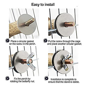 kathson Natural Bird Perch Parakeet Wood Stand Sticks Branches Parrot Paw Grinding Platform Bird Cage Accessories for Budgies Parakeet Cockatiels Conures Lovebirds (8 PCS)