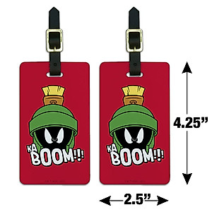 Looney Tunes Marvin The Martian Kaboom Luggage ID Tags Carry-On Cards - Set of 2
