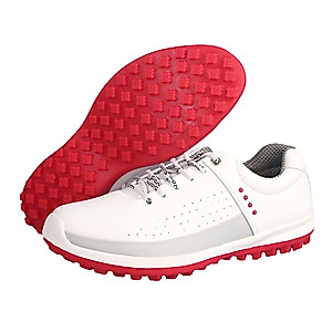 LIPPAN Professional Golf Shoes for Womens Outdoor Spikeless Golf Sneakers Non -Slip Comfortable Lightweight,White,4.5