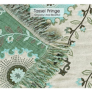 Heather Touch 100% Cotton Blanket Queen 78x90 Boho Oversized Throw Chair Covers with Tassels Lightweight Breathable Decorative Bed Blanket 4 Layers Muslin Couch Slipcover Sofa Protector Sunflower