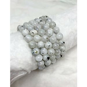 Bracelet Rainbow Moonstone Stone of Intuition Beaded Bracelet Jewelry Bracelets BY SRIGEMCREATION (8 MM)