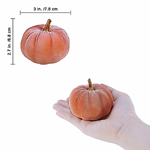 Winlyn 12 Pcs Small Rustic Faux Velvet Pumpkins Decorative Blush Coral Pink Peach Ivory Fabric Pumpkins Foam Pumpkins 3" for Fall Wedding Bbay Shower Thanksgiving Halloween Table Centerpiece Décor